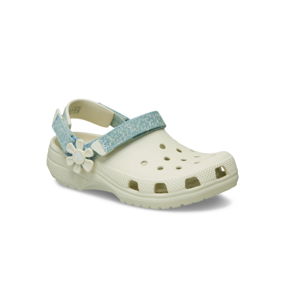 Giày Clog Trẻ Em Crocs Classic Denim Flower - Summit White – Crocs ...
